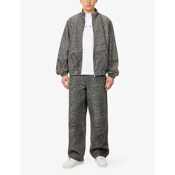DAILY PAPER Snake-print Wide-leg Jeans