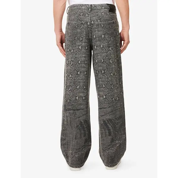 DAILY PAPER Snake-print Wide-leg Jeans
