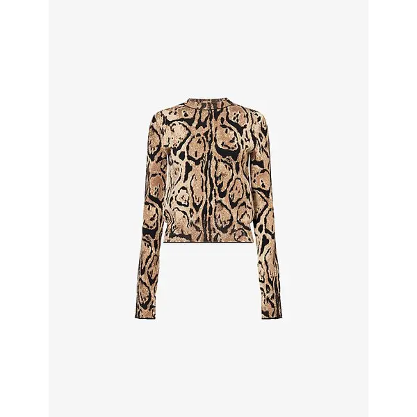 Stella McCartney Cloud Leopard-print Knitted Top