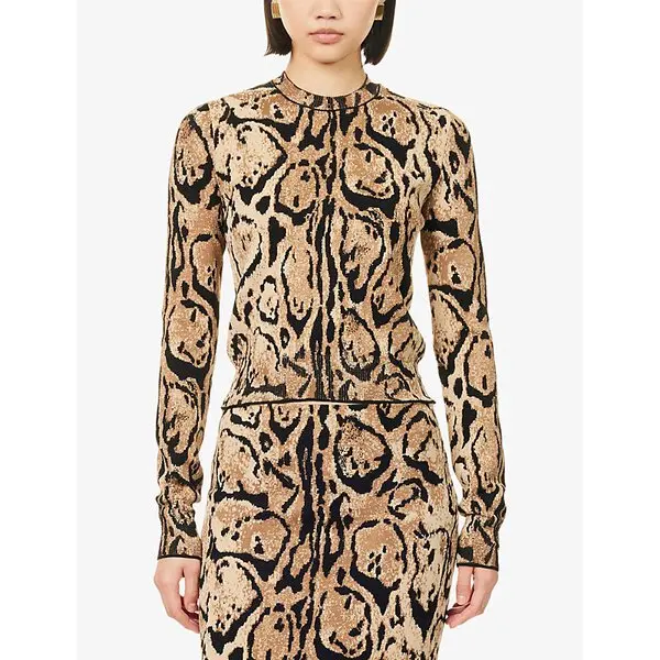 Stella McCartney Cloud Leopard-print Knitted Top