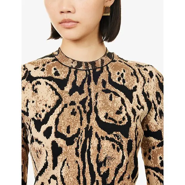 Stella McCartney Cloud Leopard-print Knitted Top