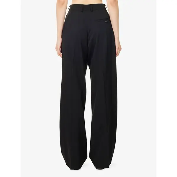 Stella McCartney Floral-embroidered Wool Trousers
