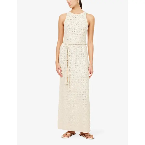 Devon Windsor Knitted Cut-out Maxi Dress - Pebble