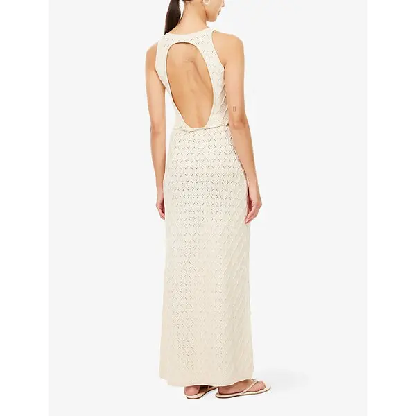 Devon Windsor Knitted Cut-out Maxi Dress - Pebble