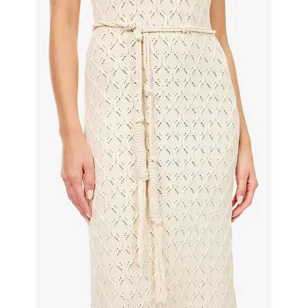 Devon Windsor Knitted Cut-out Maxi Dress - Pebble