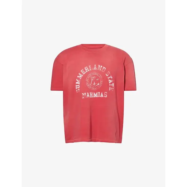 NAHMIAS Summerland Graphic-print Cotton T-shirt - Ruby