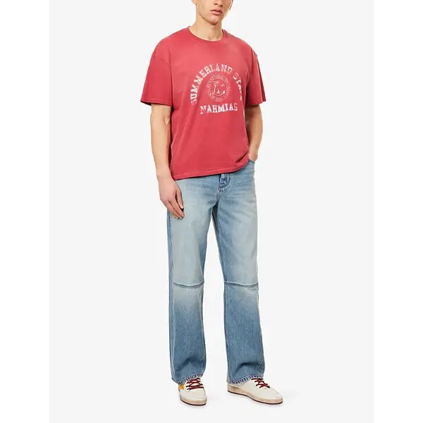 NAHMIAS Summerland Graphic-print Cotton T-shirt - Ruby