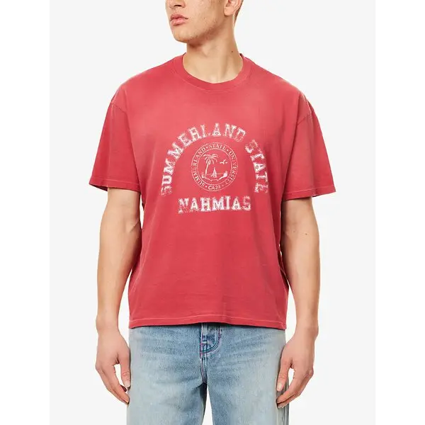 NAHMIAS Summerland Graphic-print Cotton T-shirt - Ruby