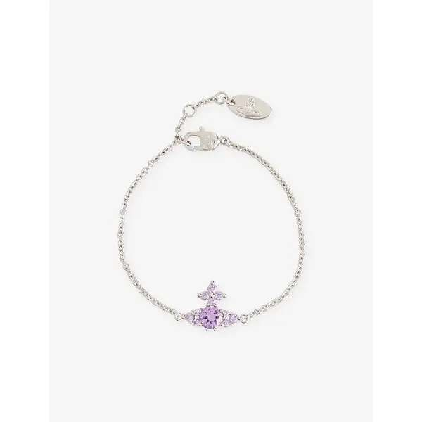 VIVIENNE WESTWOOD Feodorita Silver-plated Bracelet - Platinum / Lavender Cz