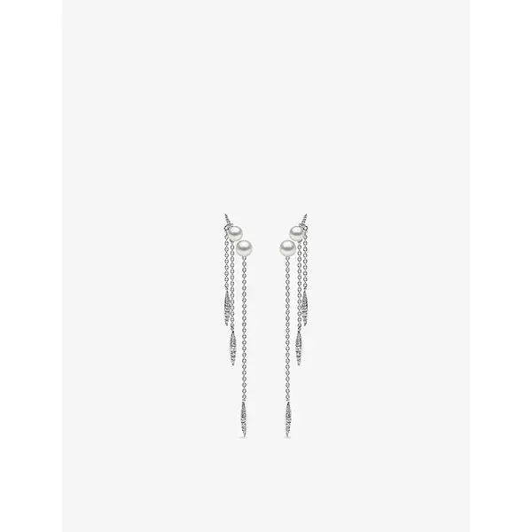 Yoko London Trend 18ct White-gold, Freshwater Pearl And 0.382ct Brilliant-cut Diamond Earrings - 18kt White Gold