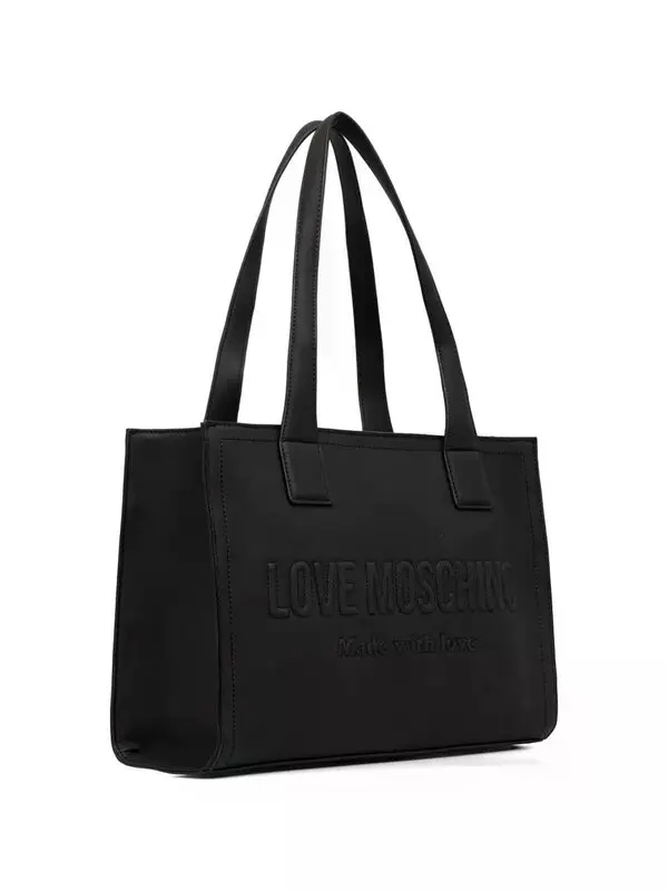 Moschino Embossed Logo Tote Bag - Black