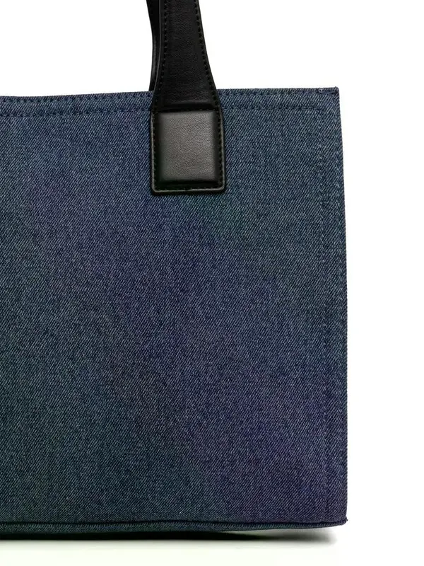 Moschino Logo Print Denim Tote Bag
