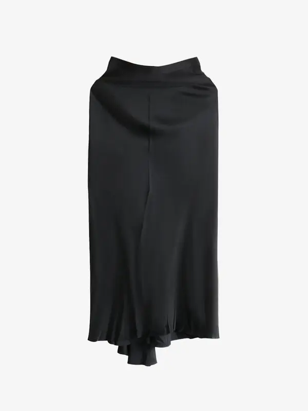 Rick Owens Charmeuse A-line Bias Skirt - Black