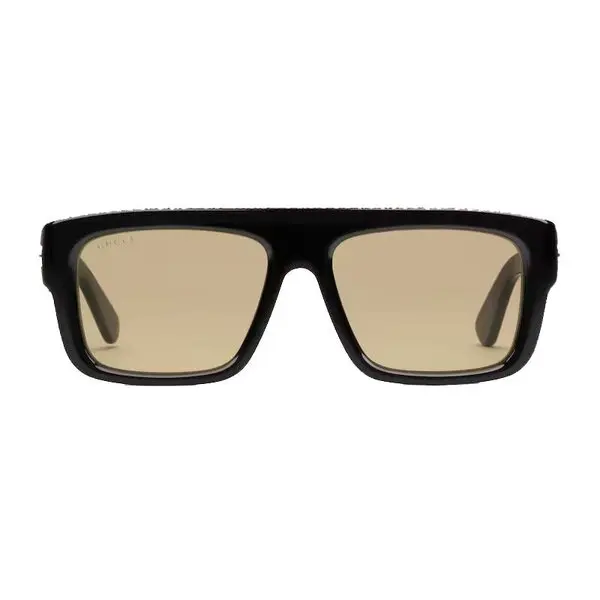 Gucci Rectangular Frame Sunglasses - Yellow/black (755274 J0741 1023)