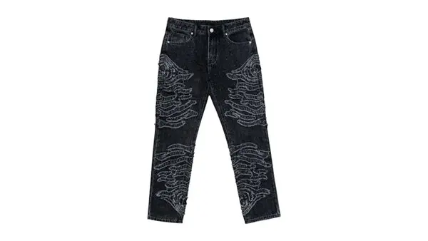 FREE REFILLS Zebra Denim Pants - Black