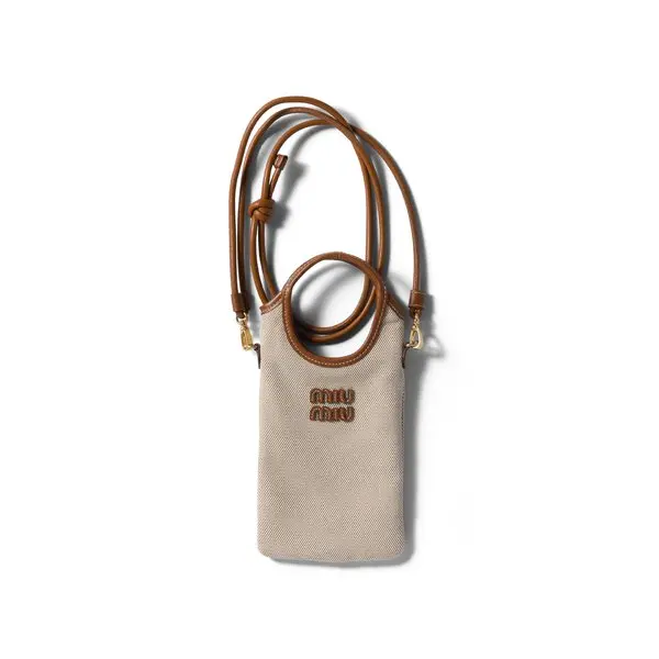 Miu Miu Canvas Smartphone Case - Beige/brandy