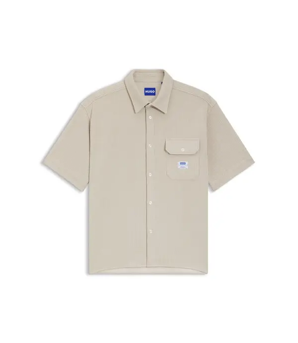Hugo Relaxed-fit Shirt In A Waffle-structured Cotton