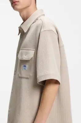 Hugo Relaxed-fit Shirt In A Waffle-structured Cotton
