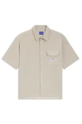 Hugo Relaxed-fit Shirt In A Waffle-structured Cotton