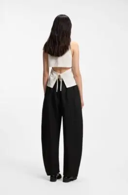 BOSS Balloon-leg Trousers With Elasticated Waist