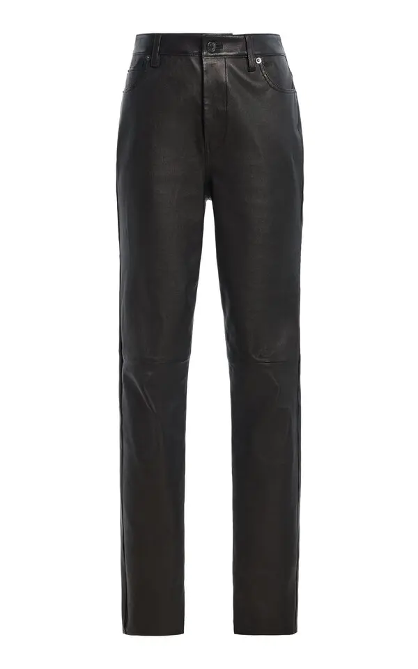Simkhai Rae High-rise Leather Pants - Black