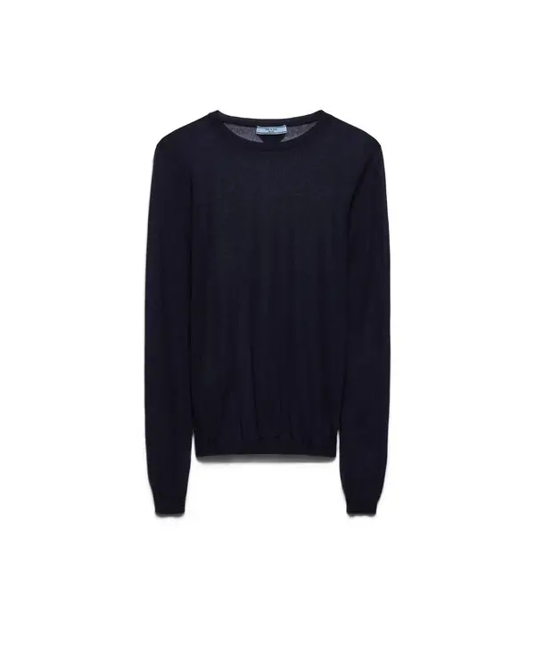 Prada Cashmere And Silk Crew-neck Sweater - Blue