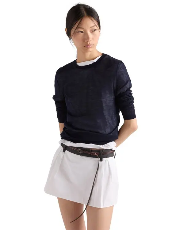 Prada Cashmere And Silk Crew-neck Sweater - Blue