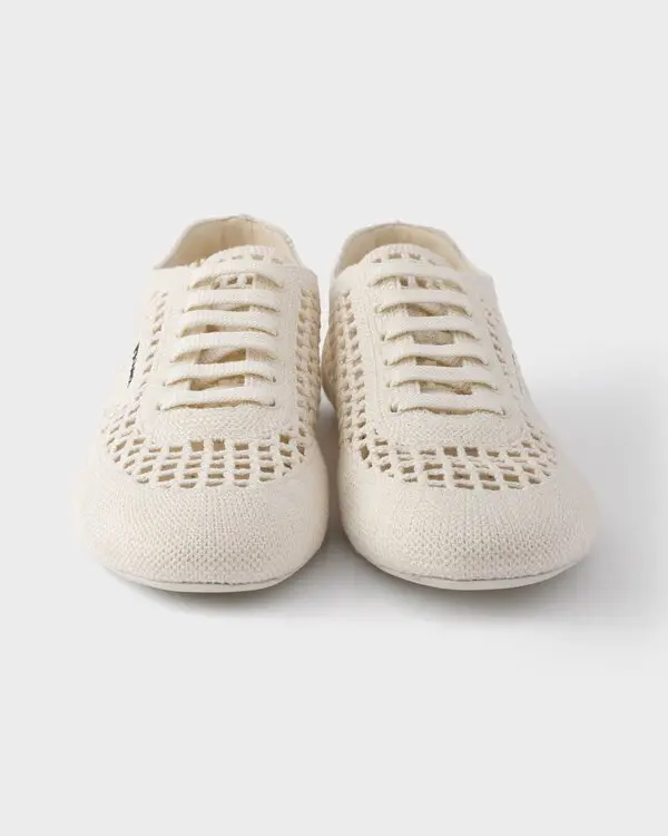 Prada Collapse Crochet Laced Sneakers - Ivory
