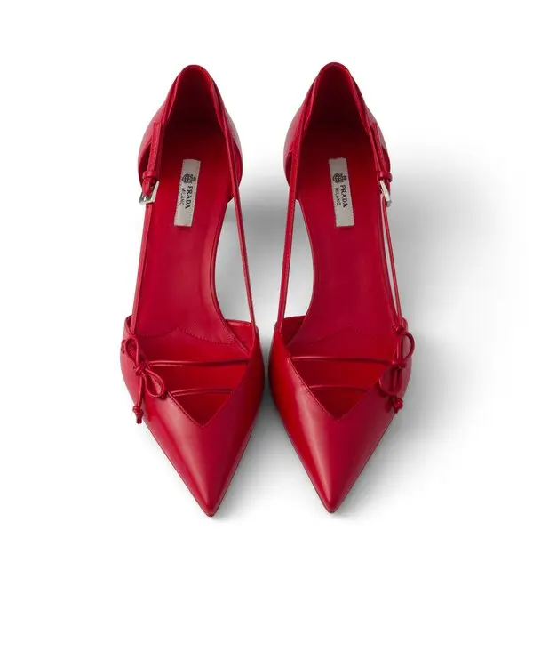 Prada Leather Pumps - Red