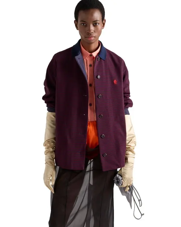 Prada Piqué Blouson Jacket - Red