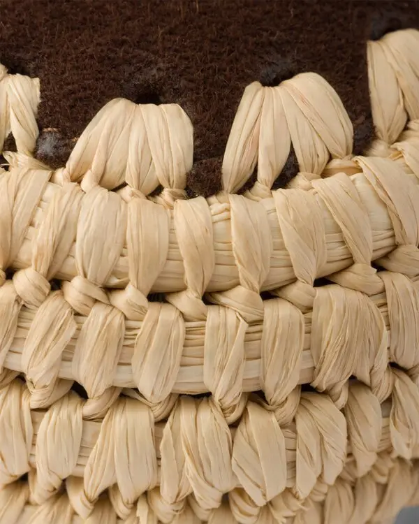 Prada Suede Mules With Woven Raffia