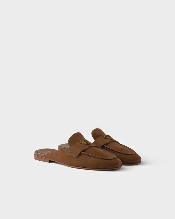 Prada Nubuck Mules - Cocoa Brown