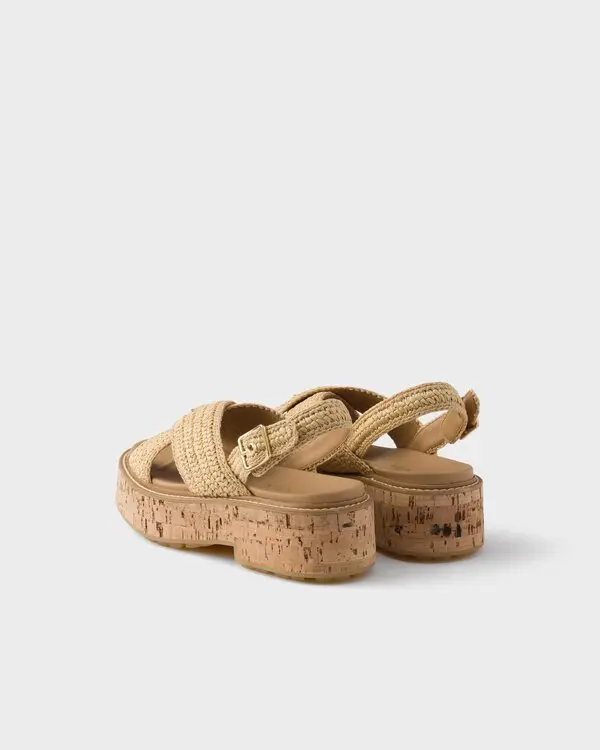 Prada Crochet Platform Sandals