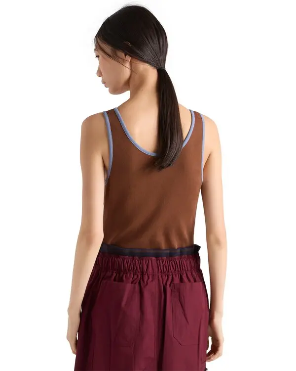 Prada Ribbed Knit Tank Top - Brown