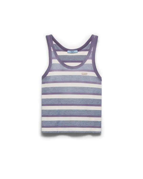 Prada Bayadere Stripe Jersey Tank Top