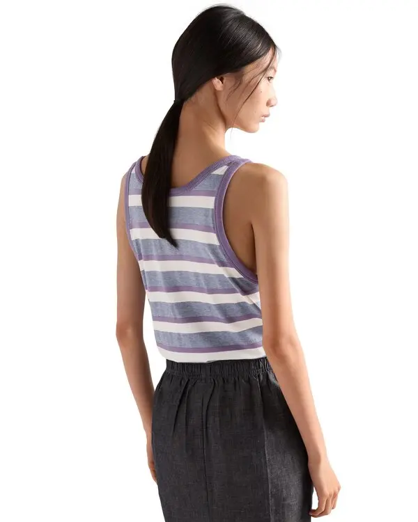 Prada Bayadere Stripe Jersey Tank Top