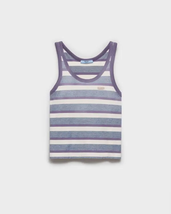 Prada Bayadere Stripe Jersey Tank Top