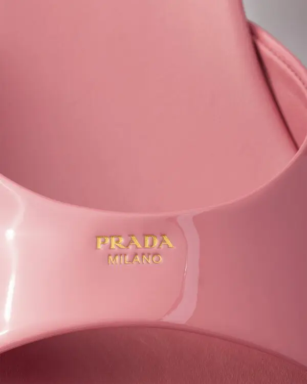 Prada Patent Leather Kitten Heel Sandals
