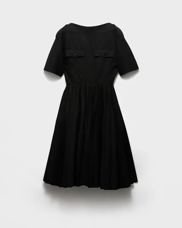 Prada Gabardine Fit And Flare Dress
