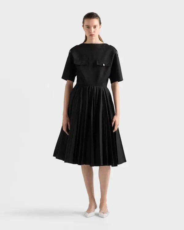 Prada Gabardine Fit And Flare Dress