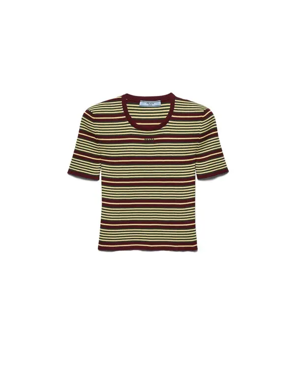 Prada Short-sleeved Striped Sweater - Red