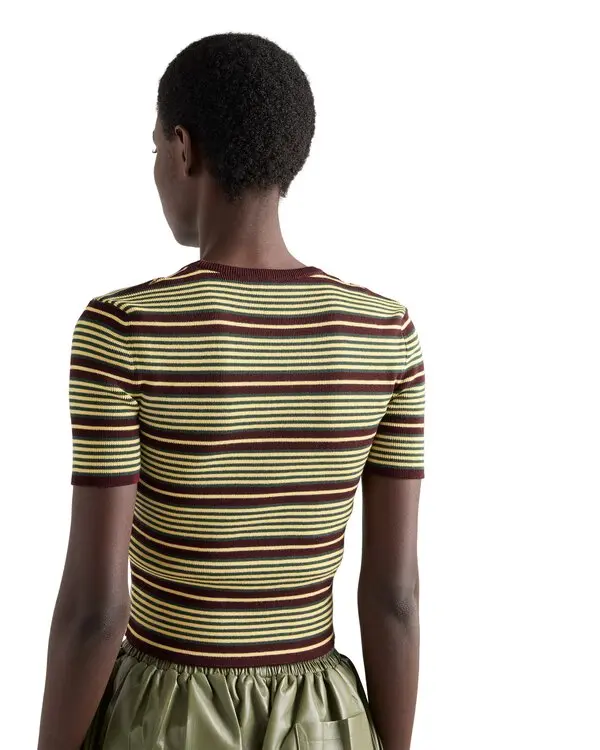 Prada Short-sleeved Striped Sweater - Red
