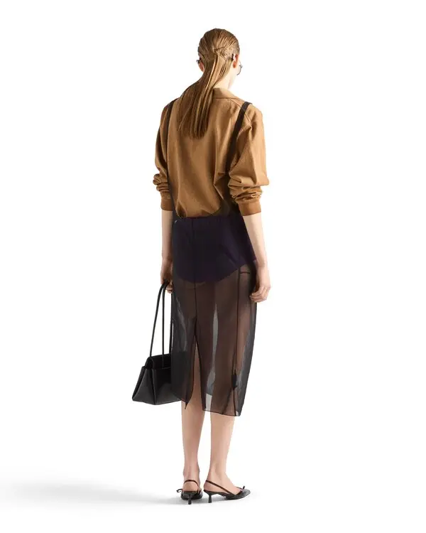 Prada Midi-skirt With Suspender Straps
