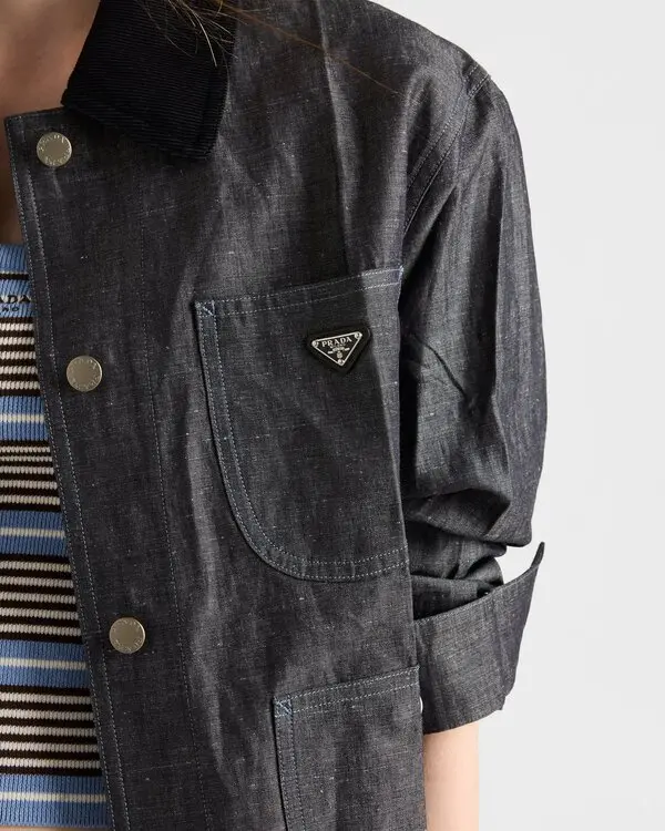 Prada Classic Fit Chambray Jacket