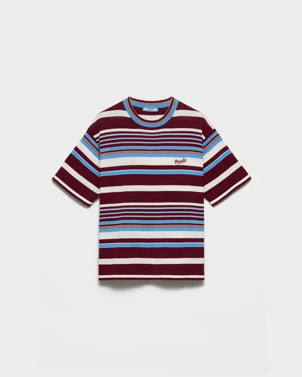 Prada Striped Cotton Crew-neck Sweater
