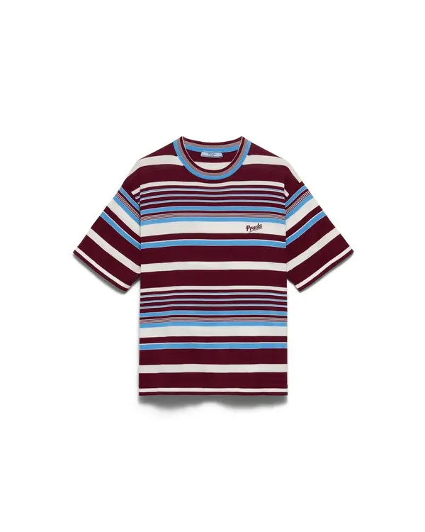 Prada Striped Cotton Crew-neck Sweater