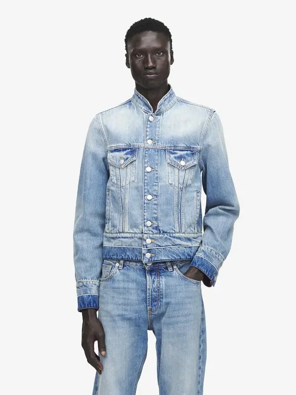 Alexander McQueen Stand Collar Denim Jacket