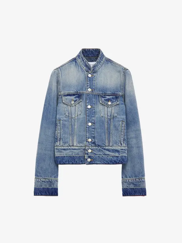 Alexander McQueen Stand Collar Denim Jacket