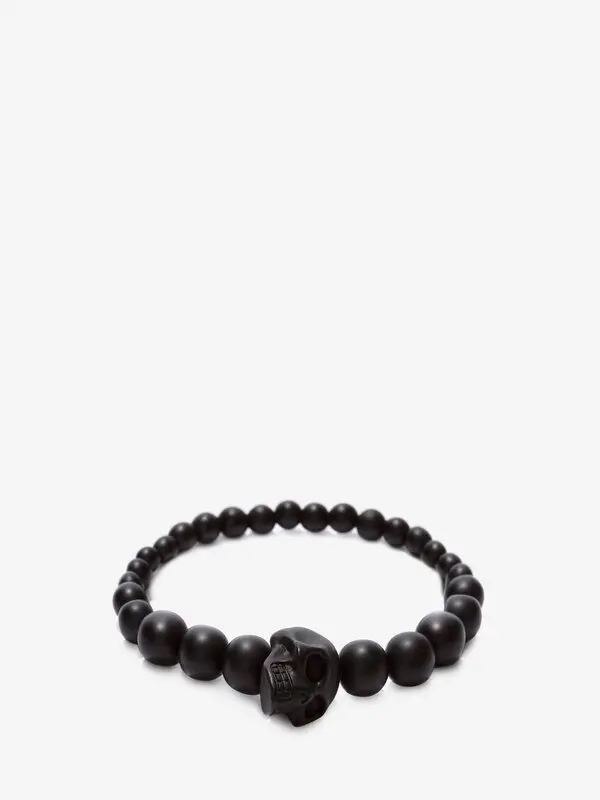 Alexander McQueen Skull Beaded Bracelet - Black