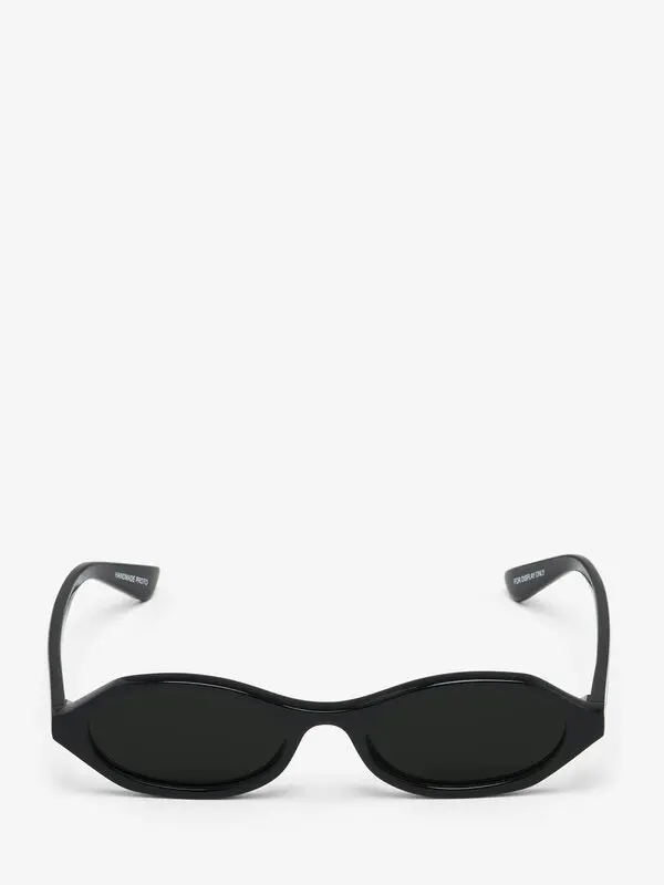 Alexander McQueen Geometric Oval Sunglasses - Black